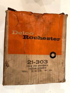 DELCO ROCHESTER 21-303 Chev Synchromesh Single Jet Nos